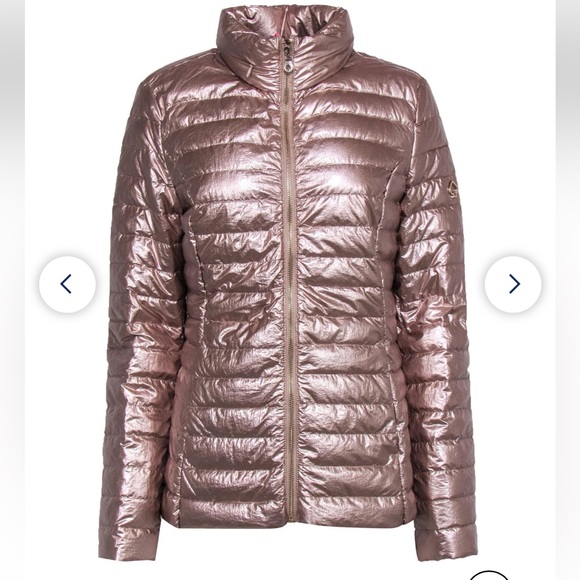 kate spade | Jackets & Coats | Euc Kate Spade Rose Gold Metallic Nylon ...